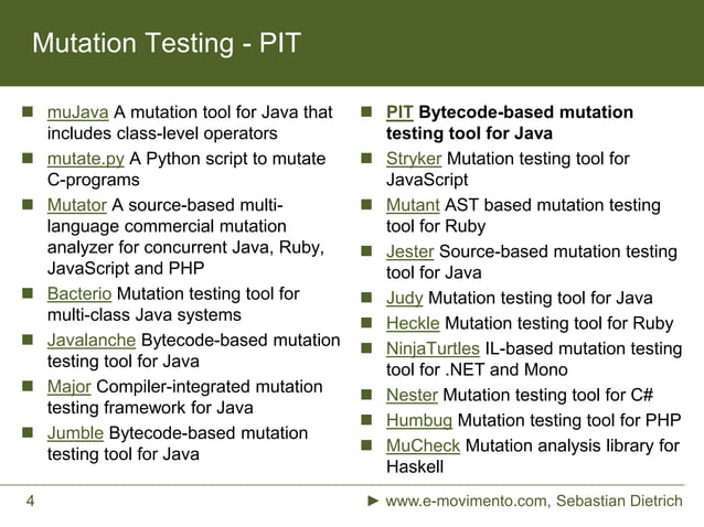 Mutation-Testing mit PIT | PPT