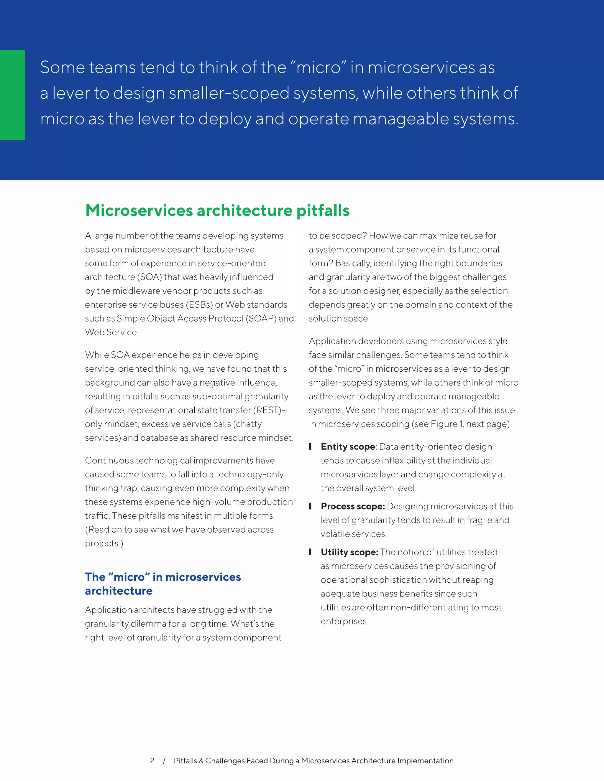 Pitfalls & Challenges Faced During a Microservices Architecture Implementation | PDF
