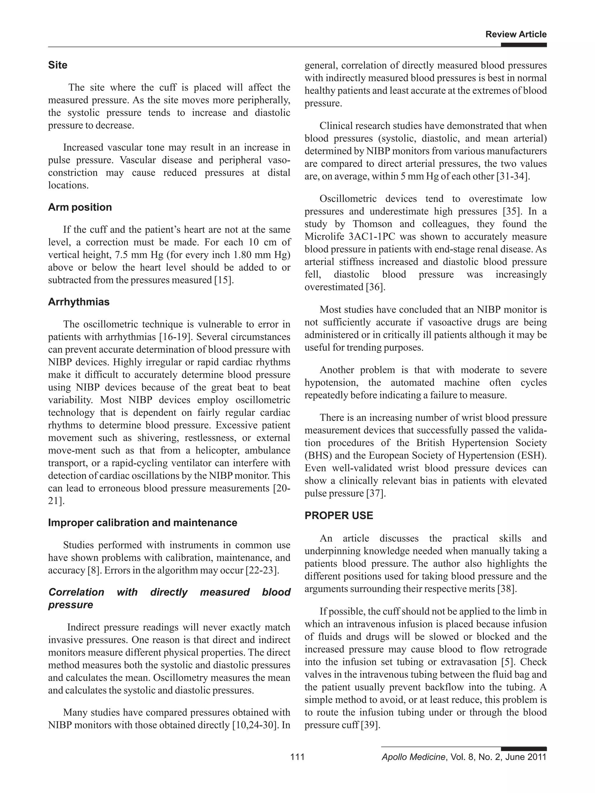 Pitfalls of Noninvasive Hemodynamic Monitoring | PDF