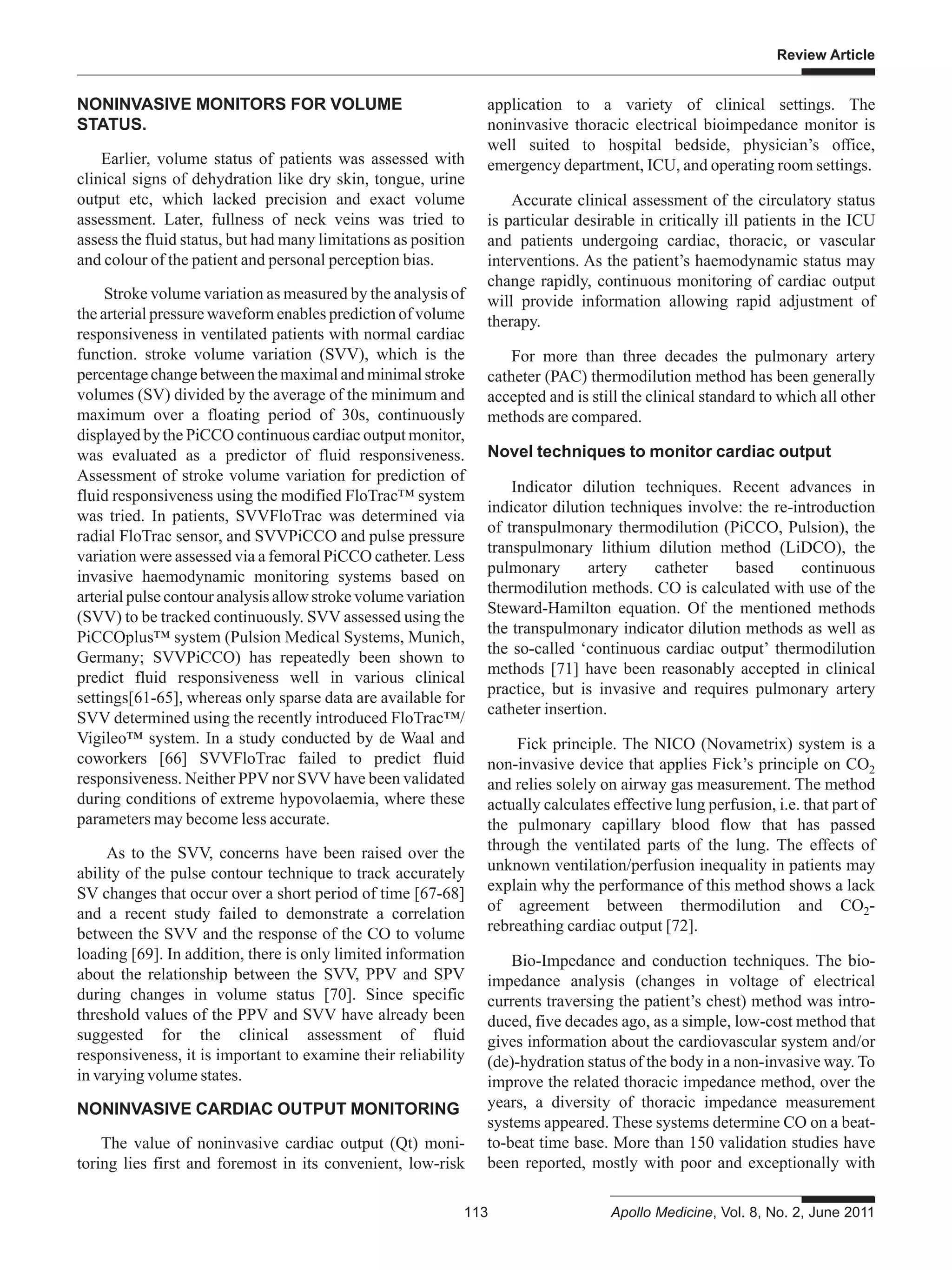 Pitfalls of Noninvasive Hemodynamic Monitoring | PDF