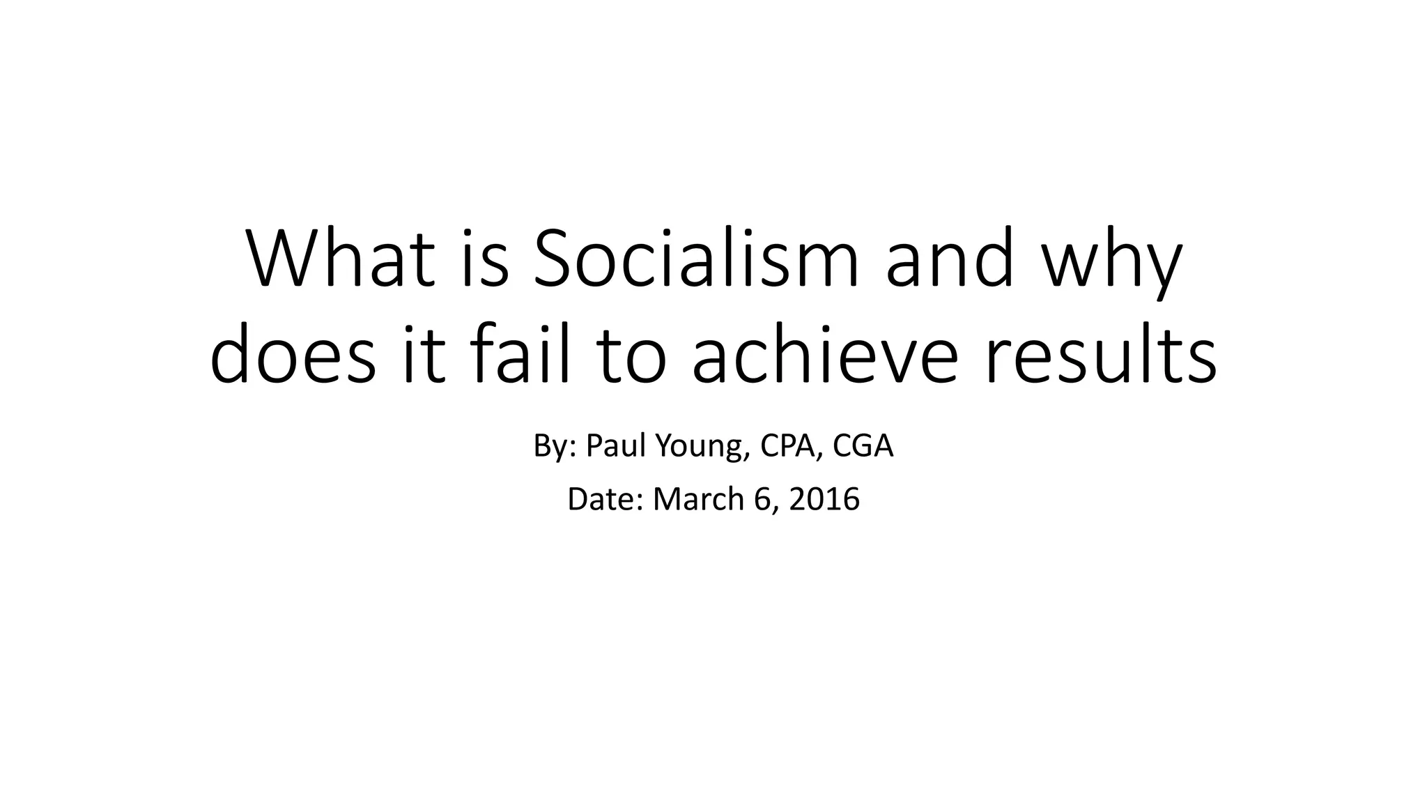 What is Socialism | PPTX