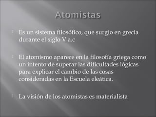 Pitágoras y los atomistas | PPT
