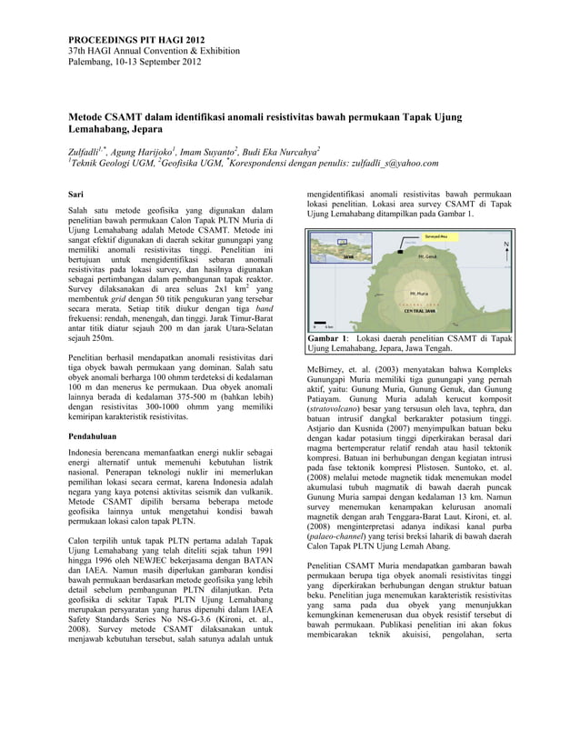 CSAMT Method in Identification of Subsurface Resistivity Anomaly at ...