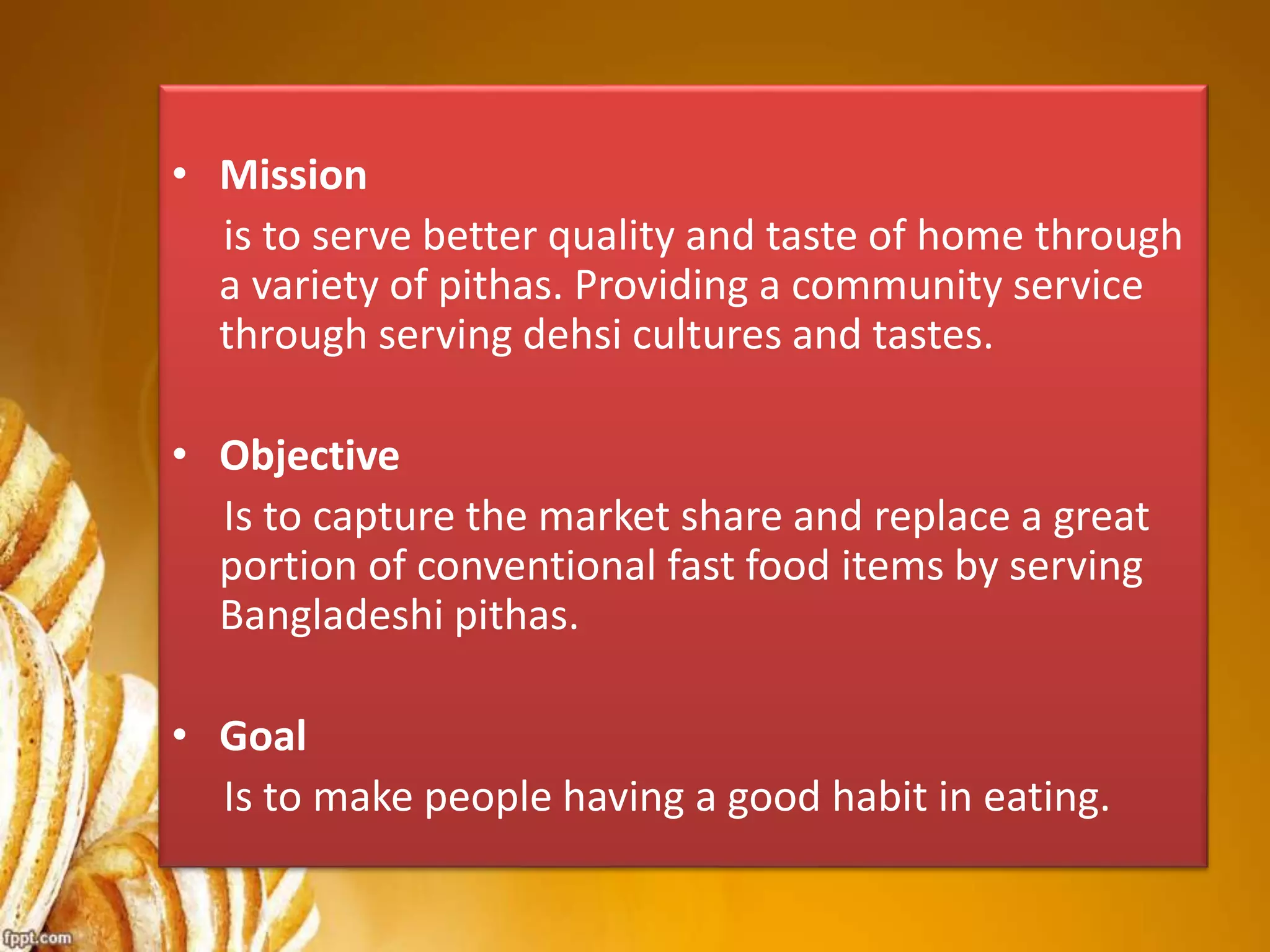 BUSINESS PLAN ON FOOD INDUSTRY | PPTX