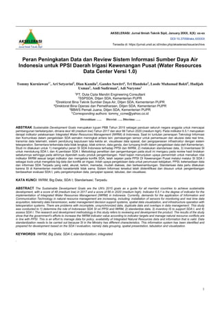 Peran Peningkatan Data dan Review Sistem Informasi Sumber Daya Air ...