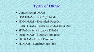 Memory and storage devices | PPTX