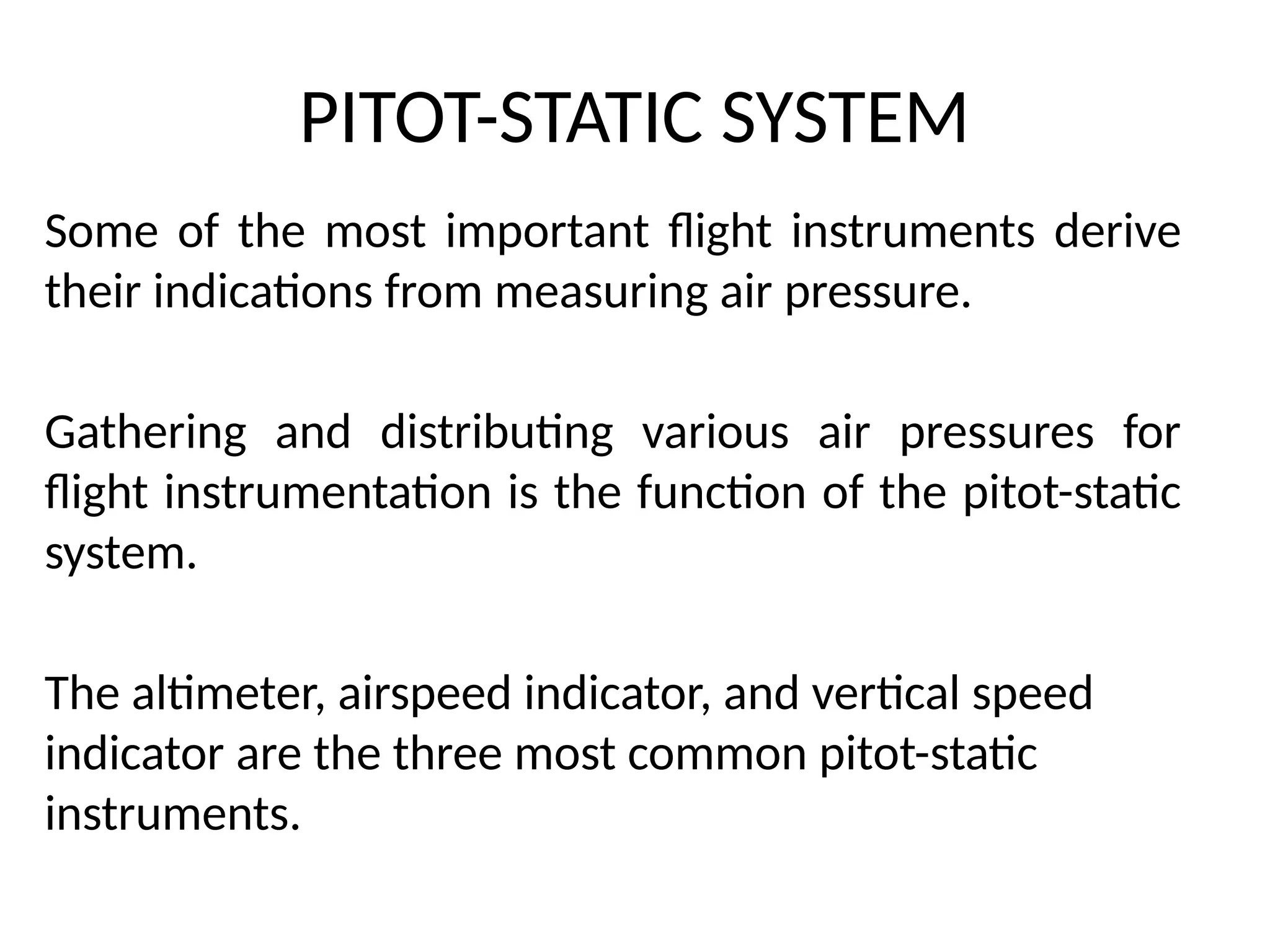 Comprehensive Overview of Pitot-Static Systems and Altimeters in ...