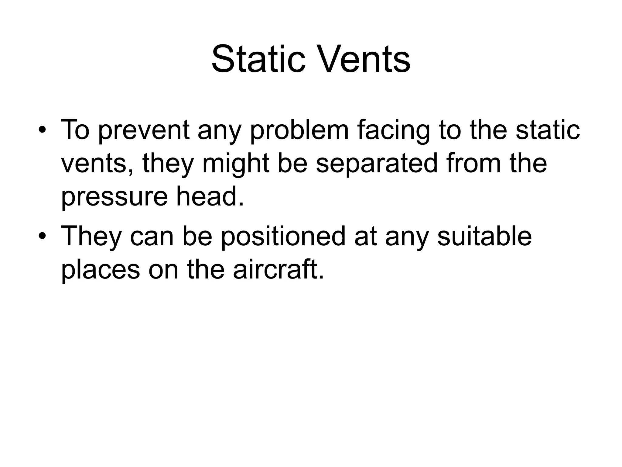 PITOT STATIC SYSTEM OF AIRCRAFT INSTRUMENTATION SYSTEM.ppt