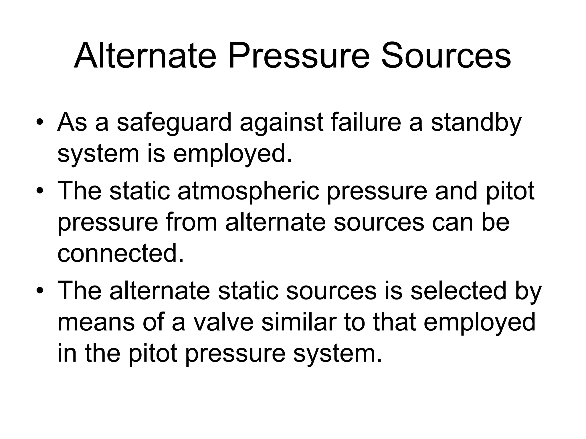 PITOT STATIC SYSTEM OF AIRCRAFT INSTRUMENTATION SYSTEM.ppt