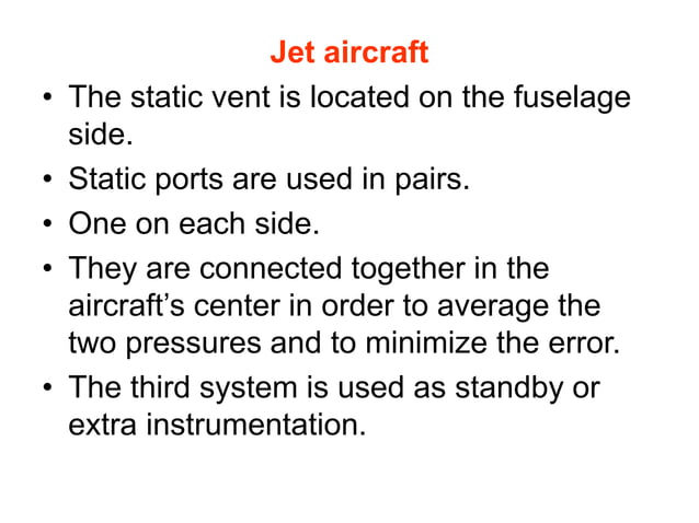 PITOT STATIC SYSTEM OF AIRCRAFT INSTRUMENTATION SYSTEM.ppt | Chemistry ...