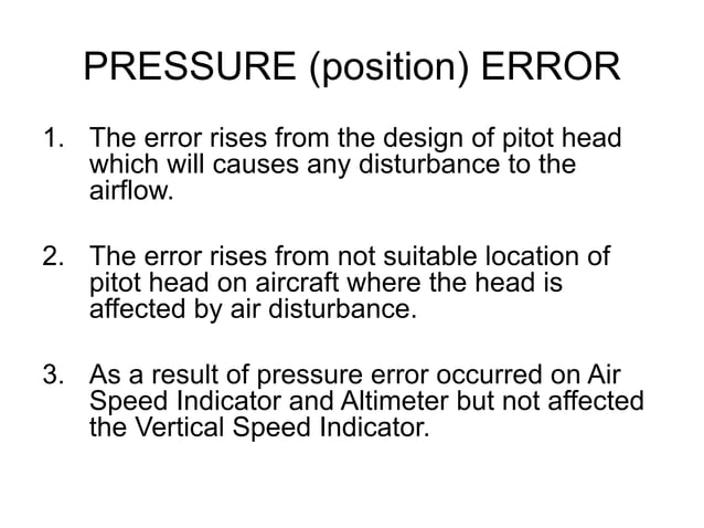 PITOT STATIC SYSTEM OF AIRCRAFT INSTRUMENTATION SYSTEM.ppt | Chemistry ...