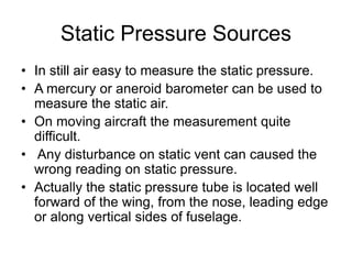 PITOT STATIC SYSTEM OF AIRCRAFT INSTRUMENTATION SYSTEM.ppt