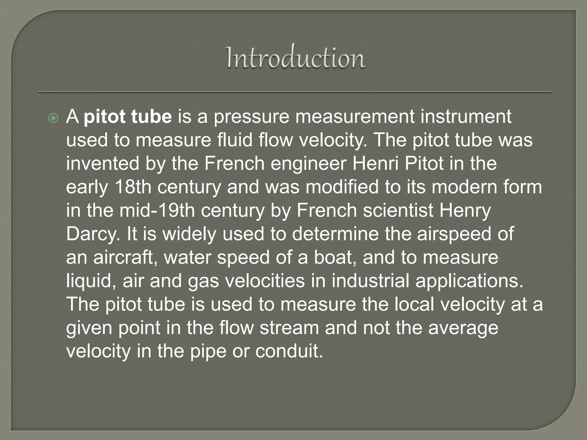Pitot tube | PPTX