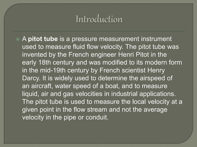Pitot tube | PPTX