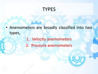 Pitot tube, anemometer and their types | PPTX