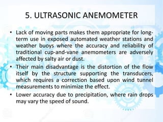 Pitot tube, anemometer and their types | PPTX
