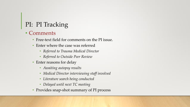 Pi tracking & reports atr training 6 20 | PPT