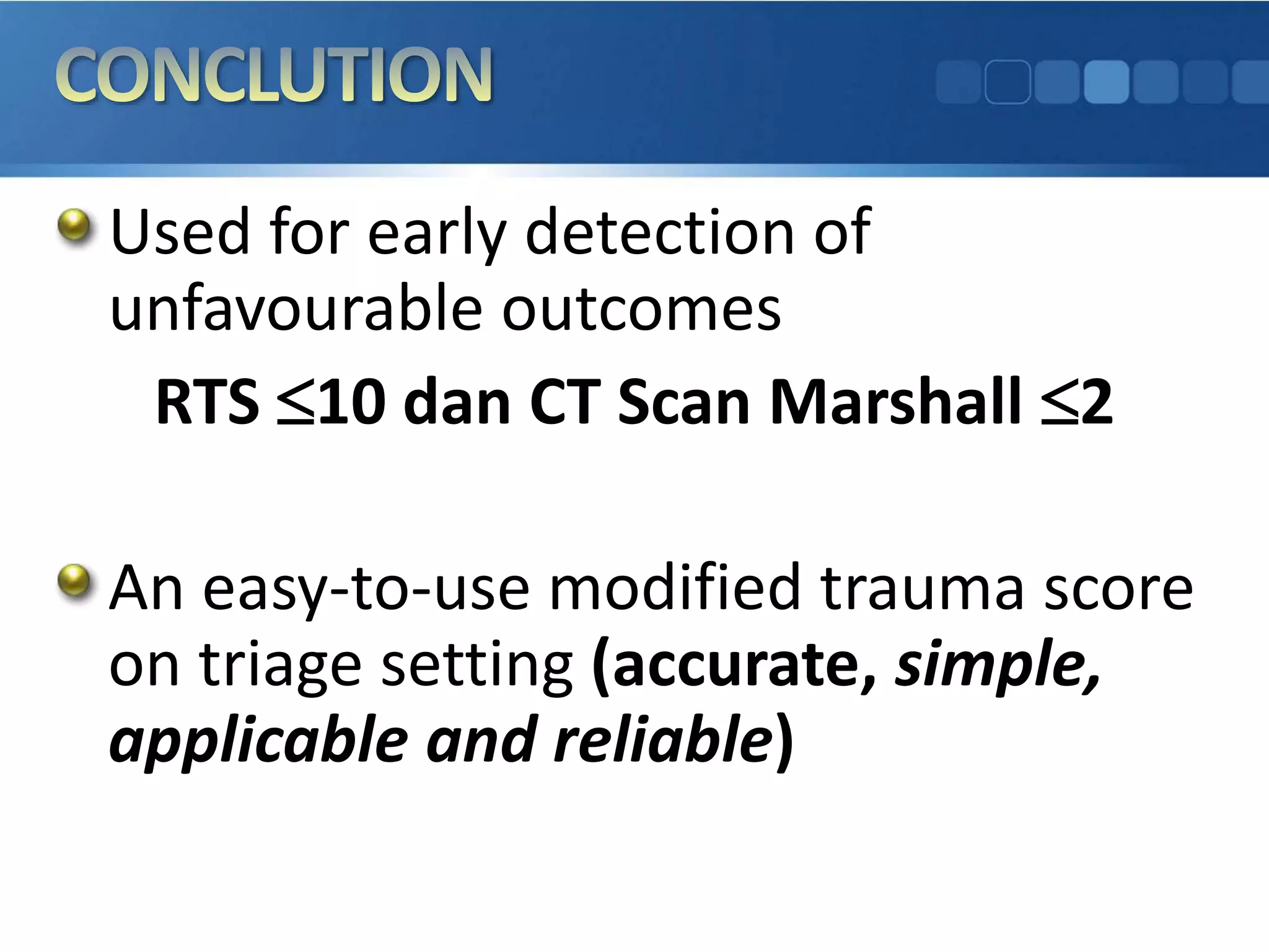 Modified Revised-Marshal Score | PPTX