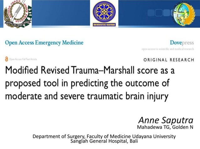 Modified Revised-Marshal Score | PPTX | Brain and Nervous System ...