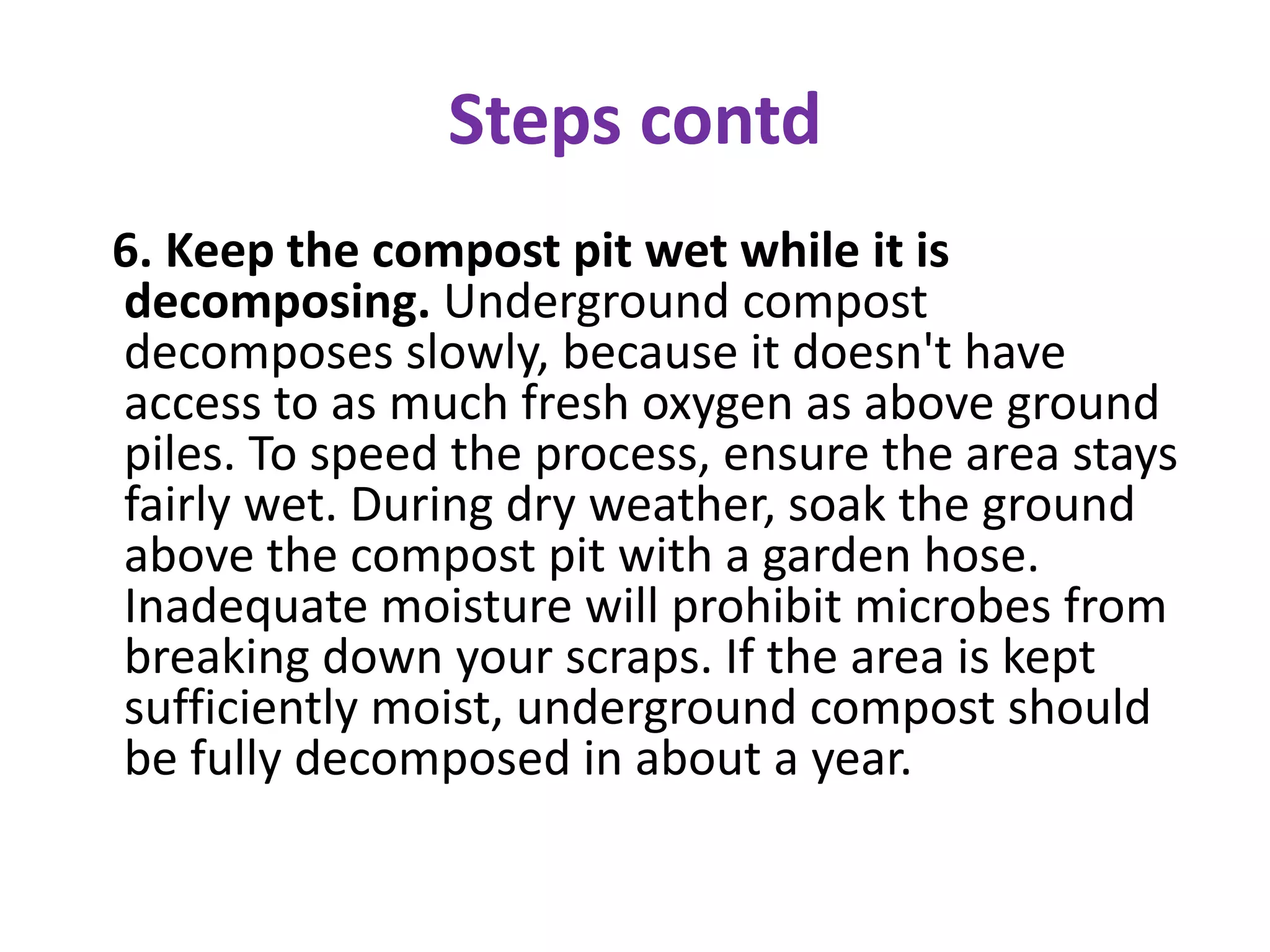 Pits compost A Presentation By Mr.Allah Dad khan Former DG Agri ...