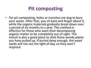 Pits compost A Presentation By Mr.Allah Dad khan Former DG Agri ...