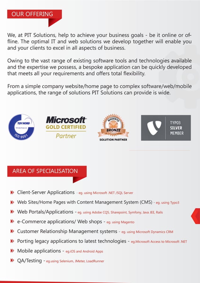 PIT Solutions - Brochure | PDF | Technology & Computing