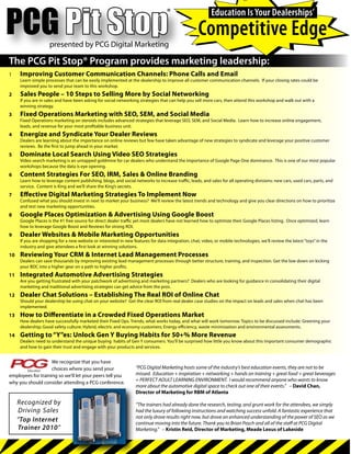 Pitstop brochure slideshare-1 | PDF | Automotive Industry | Industries