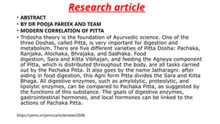 Pitta dosha functions location types PPT .pptx
