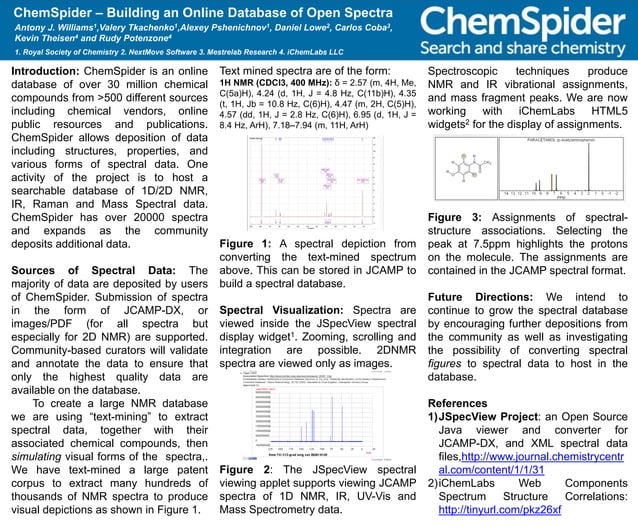 ChemSpider - building an online database of open spectra | PPT