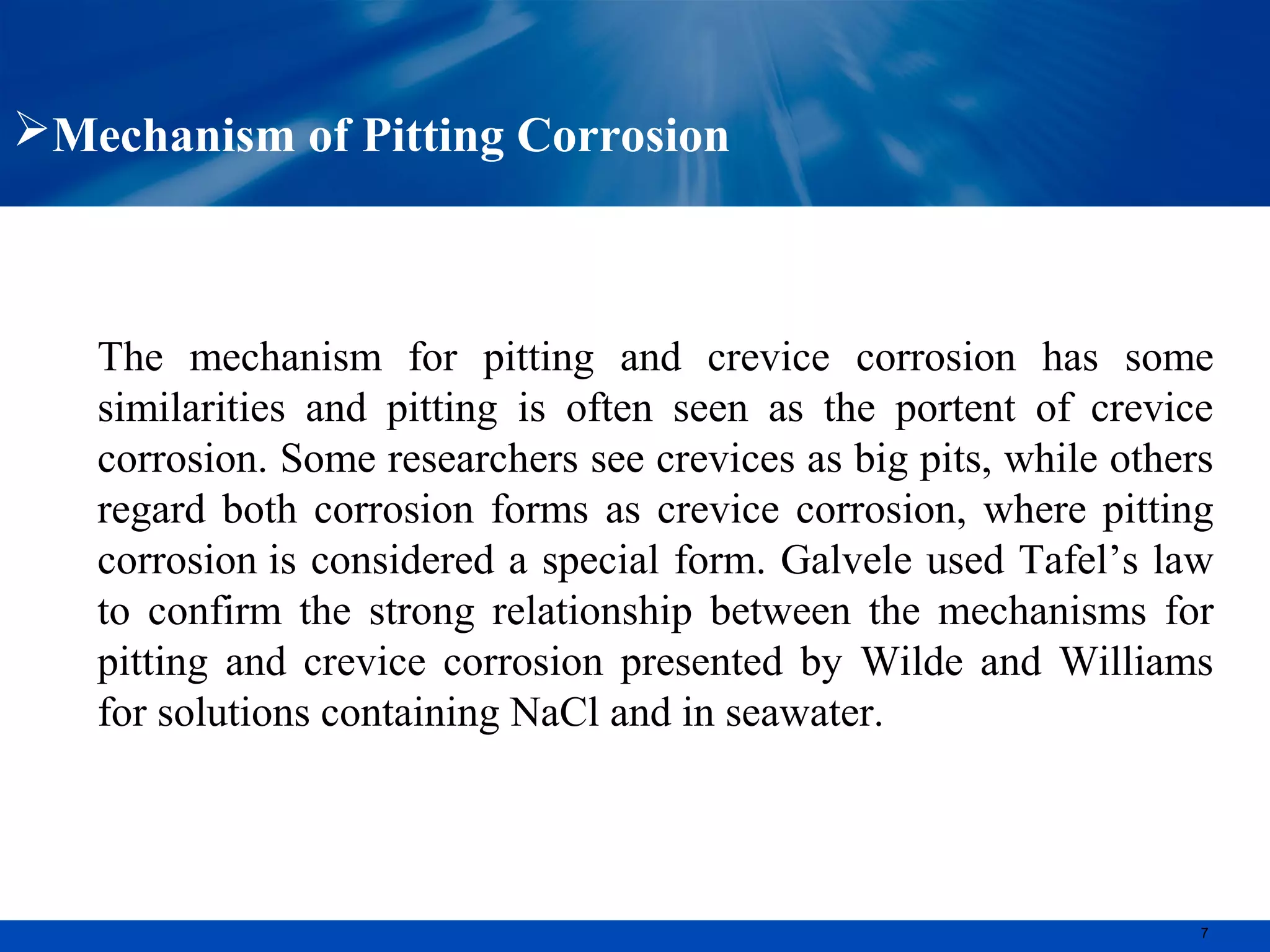 (Pitting corrosion and crevice corrosion) | PPT