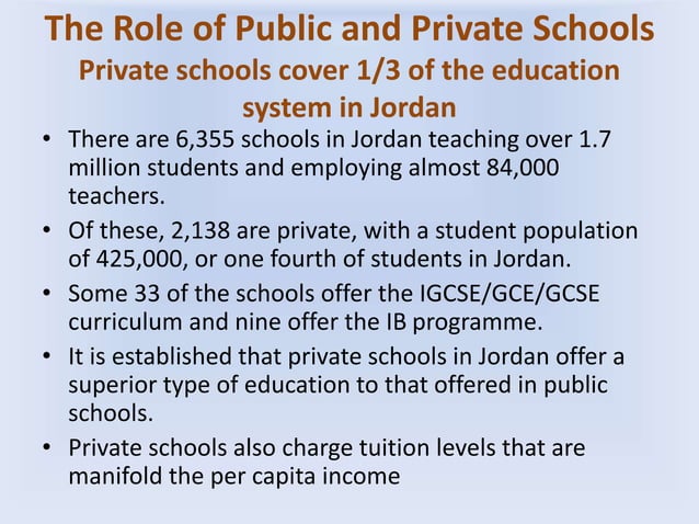 Characteristics of Jordan K-12 Education System | PPTX