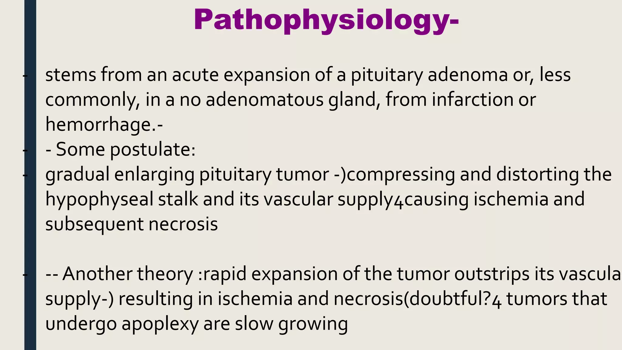 Pituitary apoplexy - medical information / with case studies | PPTX