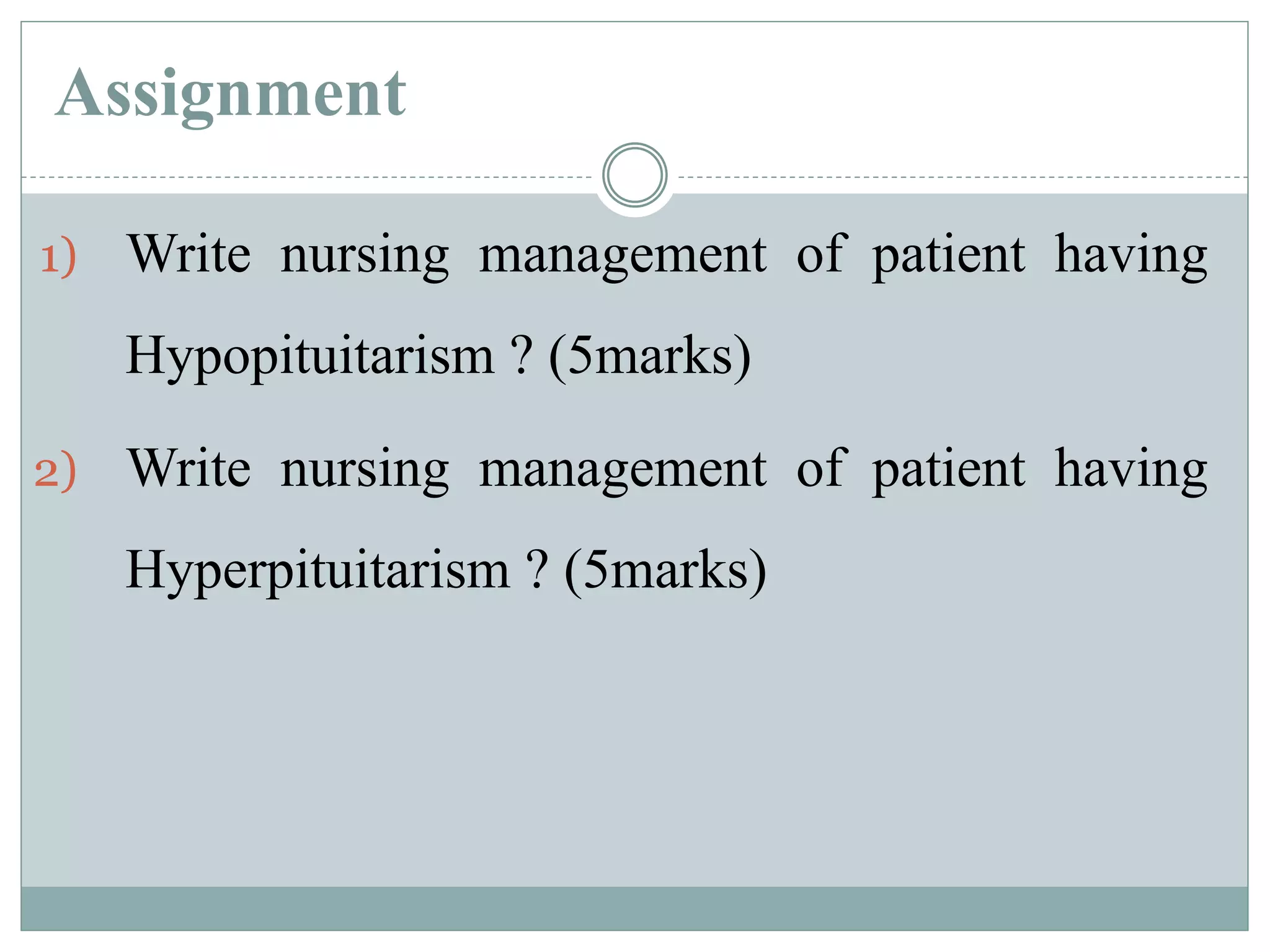 Pituitary disorders and its management. | PDF