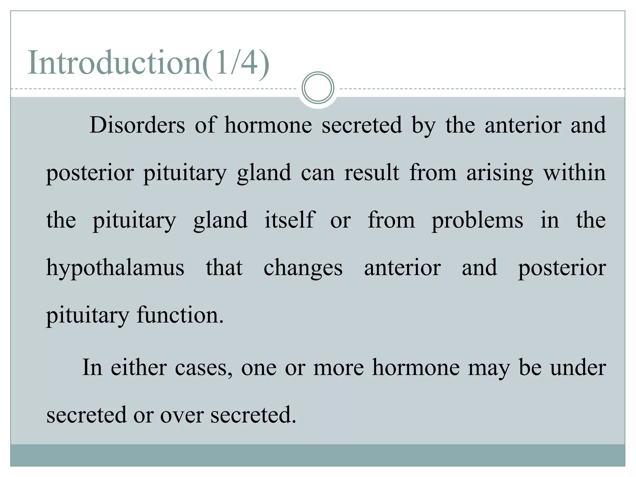 Pituitary disorders and its management. | PDF
