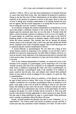 Pity, fear, and catharsis in aristotles poetics, by charles b. daniels ...