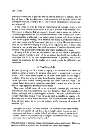 Pity, fear, and catharsis in aristotles poetics, by charles b. daniels ...