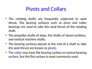Pivot and Collar Friction - theory of machines | PPTX