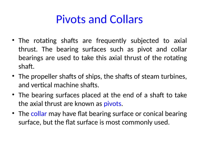 Pivot and Collar Friction - theory of machines | PPTX