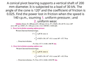 Pivot and Collar Friction - theory of machines | PPTX