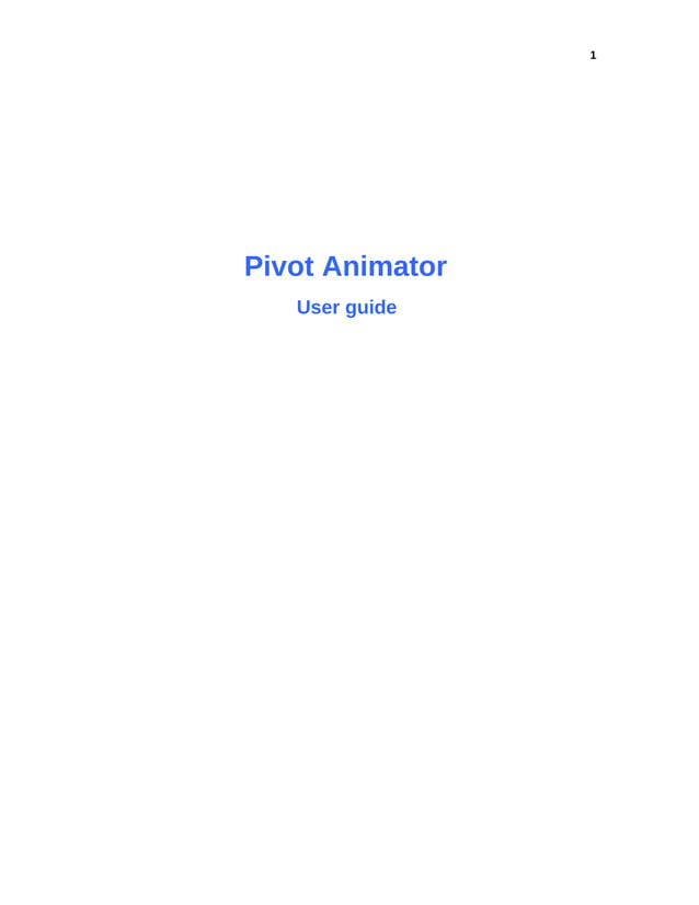 PIVOT ANIMATOR - USER GUIDE - VIDEO EDITING AND MAKING SOFTWARE | PDF | Computer Animation ...