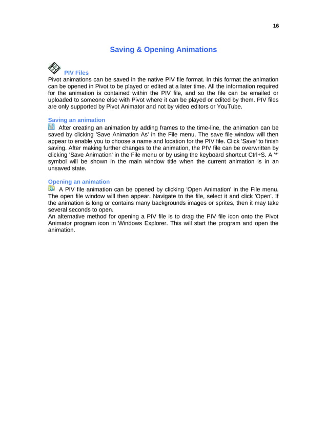 PIVOT ANIMATOR - USER GUIDE - VIDEO EDITING AND MAKING SOFTWARE | PDF | Computer Animation ...