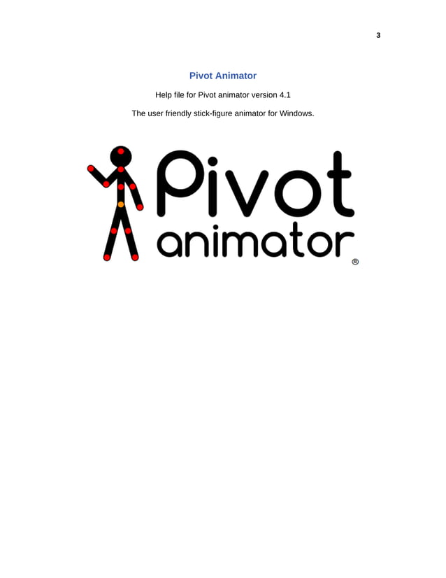 PIVOT ANIMATOR - USER GUIDE - VIDEO EDITING AND MAKING SOFTWARE | PDF | Computer Animation ...