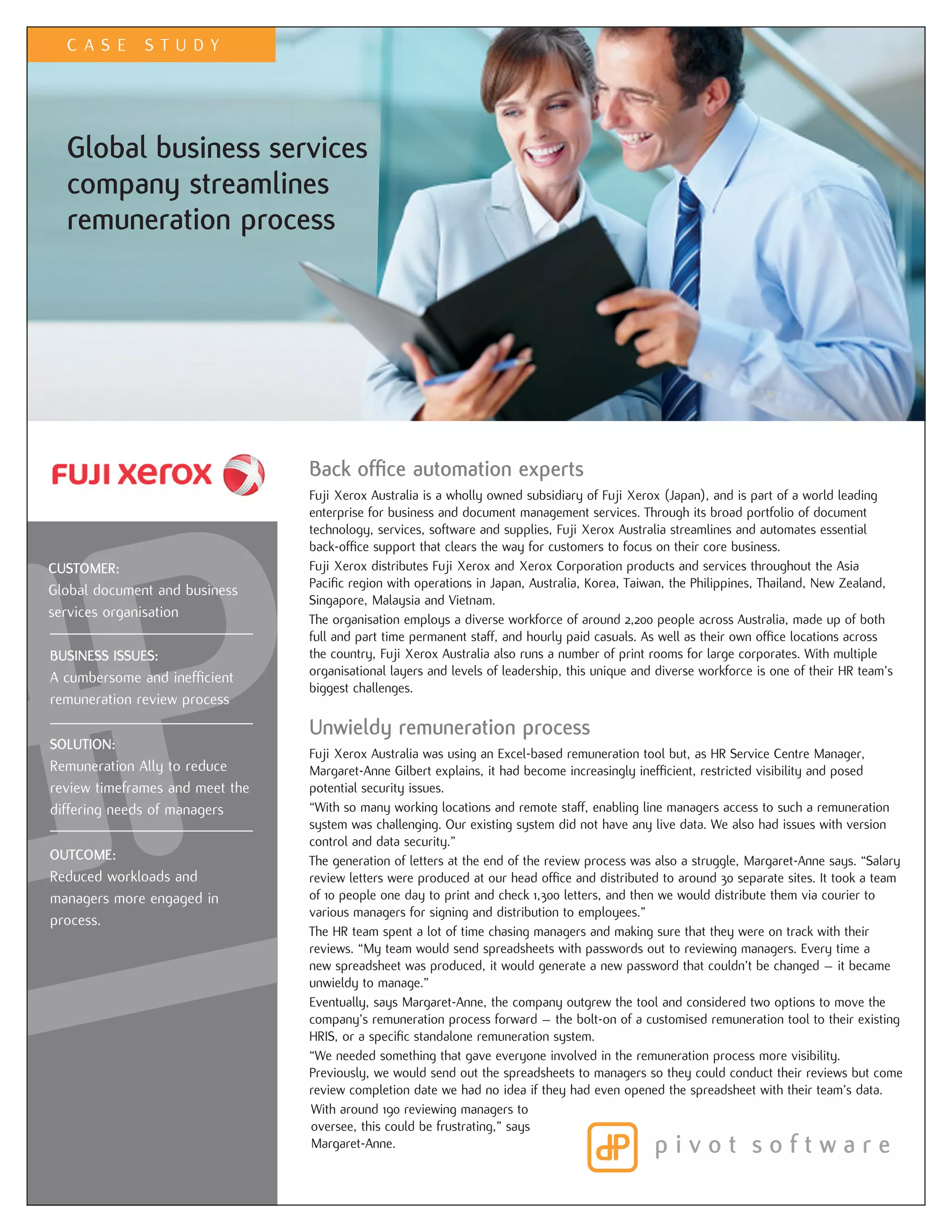 Global business services company streamlines remuneration process. | PDF