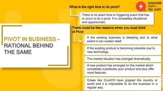 Pivot in business - Insights while changing the business model. | PPTX