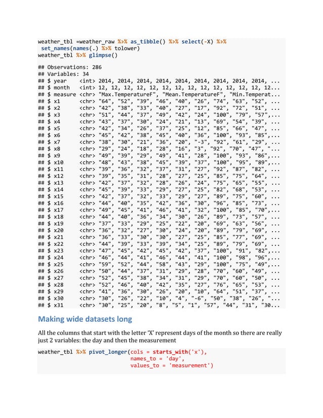 Wrangling data the tidy way with the tidyverse | PDF
