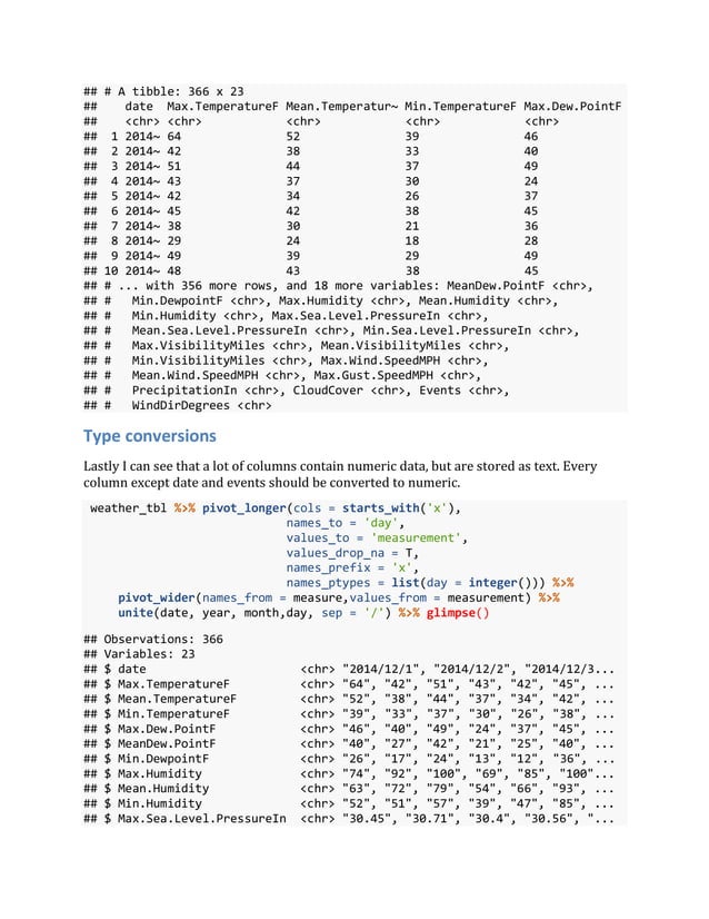 Wrangling data the tidy way with the tidyverse | PDF
