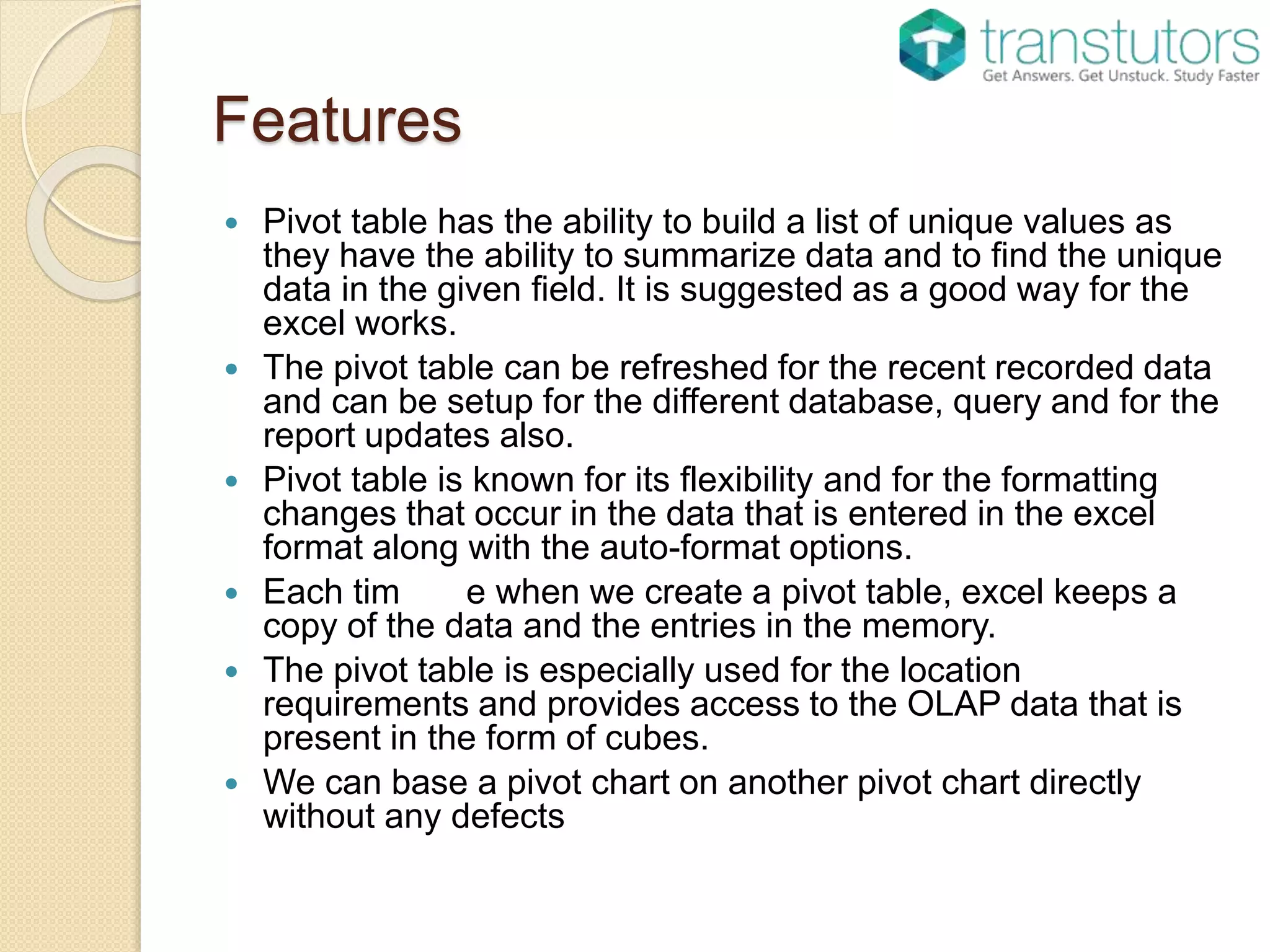 Pivot Table | Statistics | PPTX