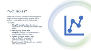 A Power Dive into Pivot Tables (Transform raw data into compelling) | PPT
