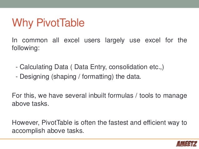 Pivot table essential learning 1
