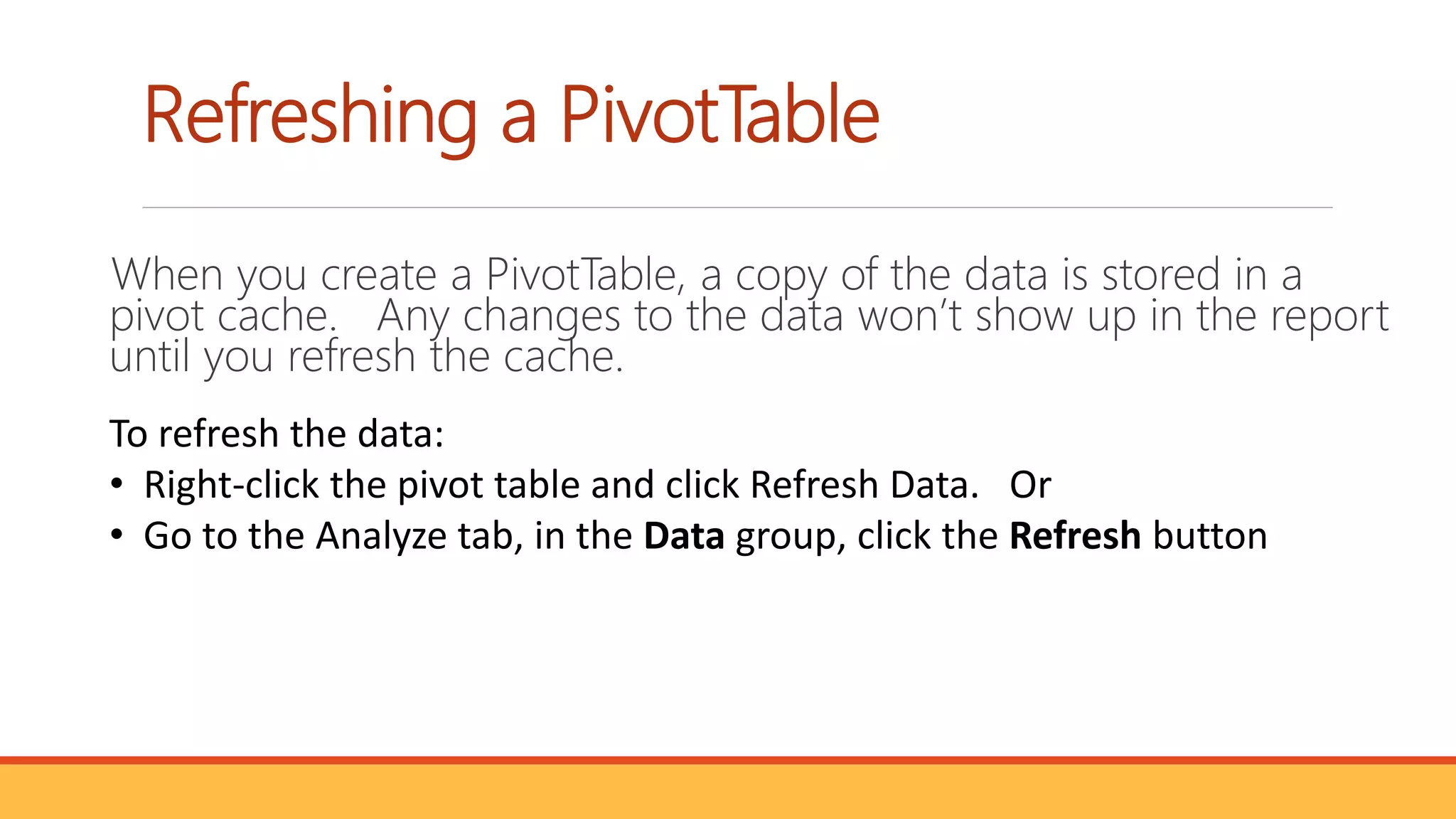 Pivot table and Dashboard in microsoft excel | PPTX